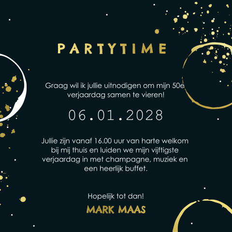 Uitnodiging 50 jaar maken - Abraham en Sarah kaarten op Fuif