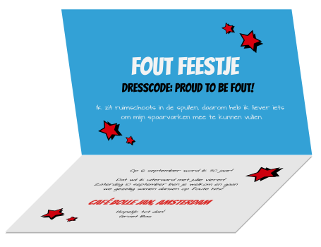 30 jaar verjaardag uitnodiging met fout feest thema