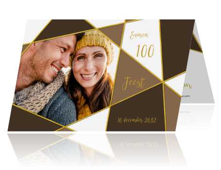 Uitnodiging samen 100 met eigen foto